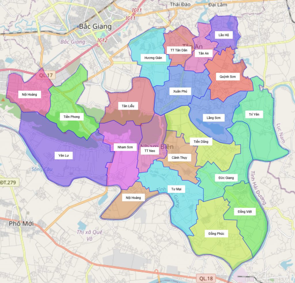 Bản đồ Huyện Yên Dũng Bắc Giang Meey Map