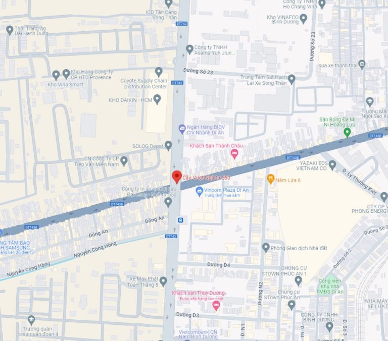 Chỉ đường Tới Ngã Tư 550, Dĩ An, Bình Dương