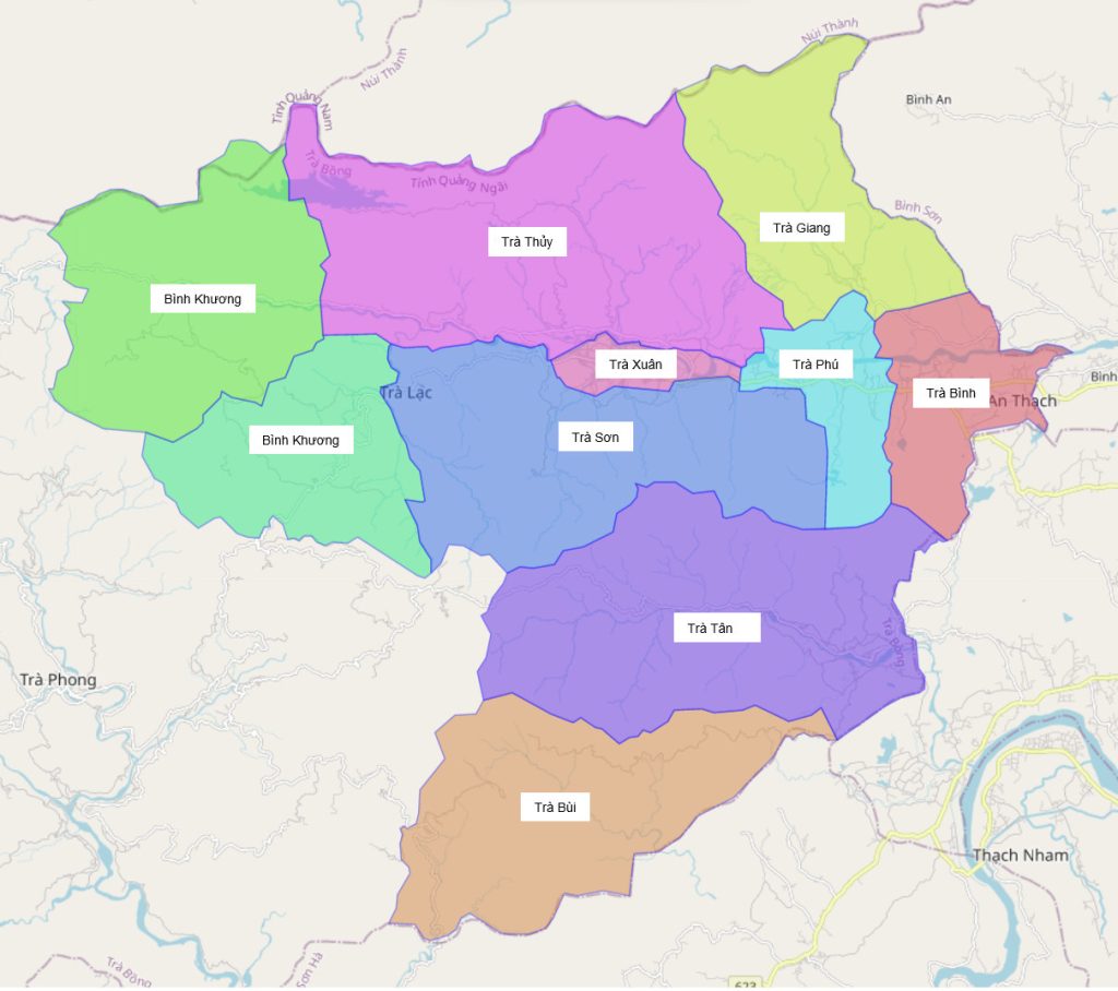 Bản đồ Huyện Trà Bồng, Quảng Ngãi