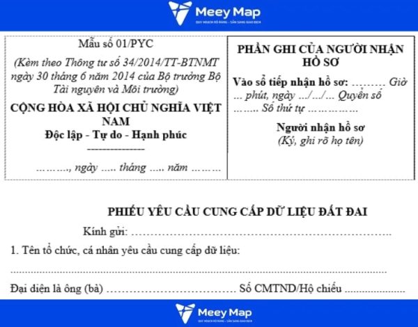 Đơn đề Nghị Cung Cấp Thông Tin Quy Hoạch